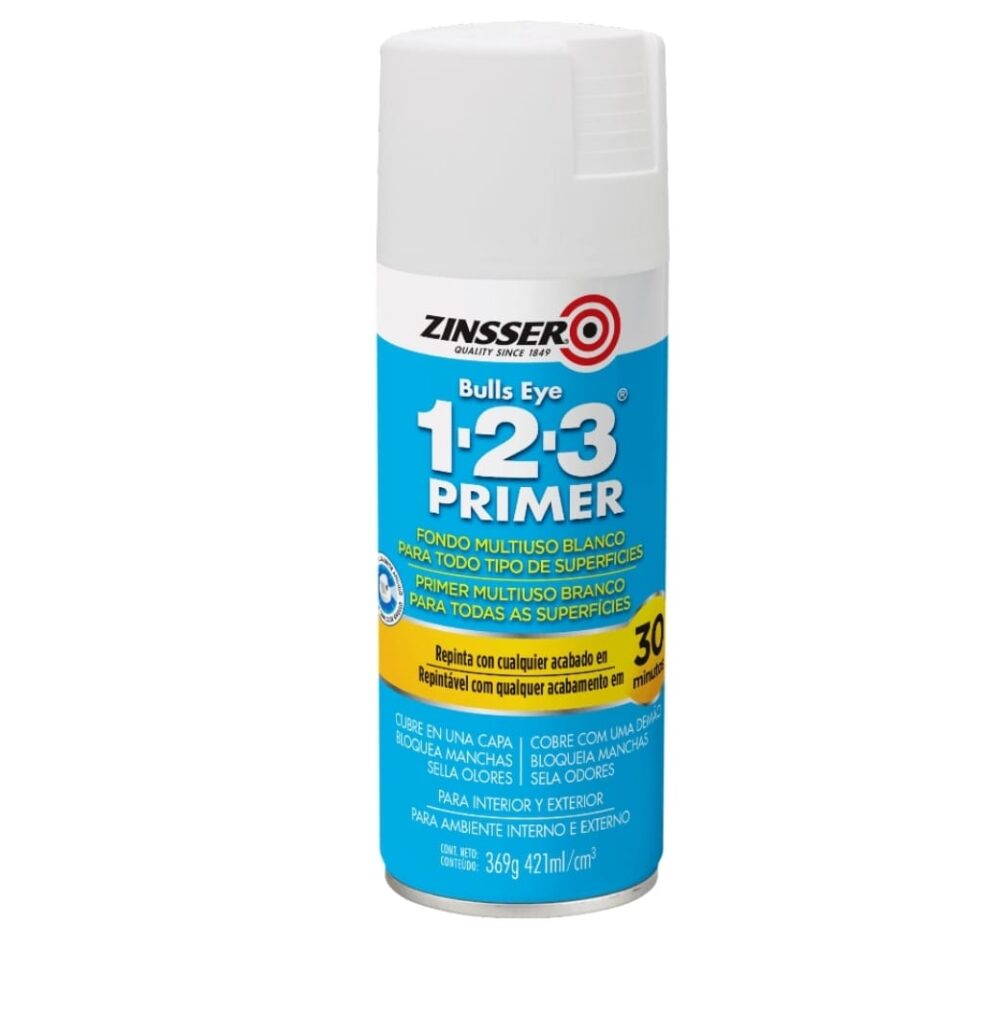 Zinsser, 1-2-3 Primer en Aerosol, COLOR BLANCO Y 421ML. - Mundoclio